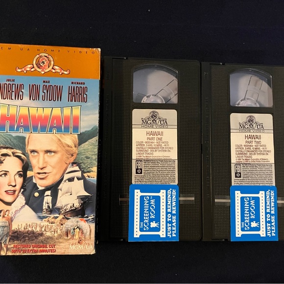 Media | Hawaii Vhs 1966 199 2 Video Tapes Movie Julie Andrews Max Von ...